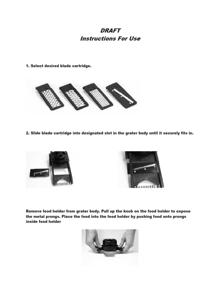 Grater Safety and Instruction | PDF