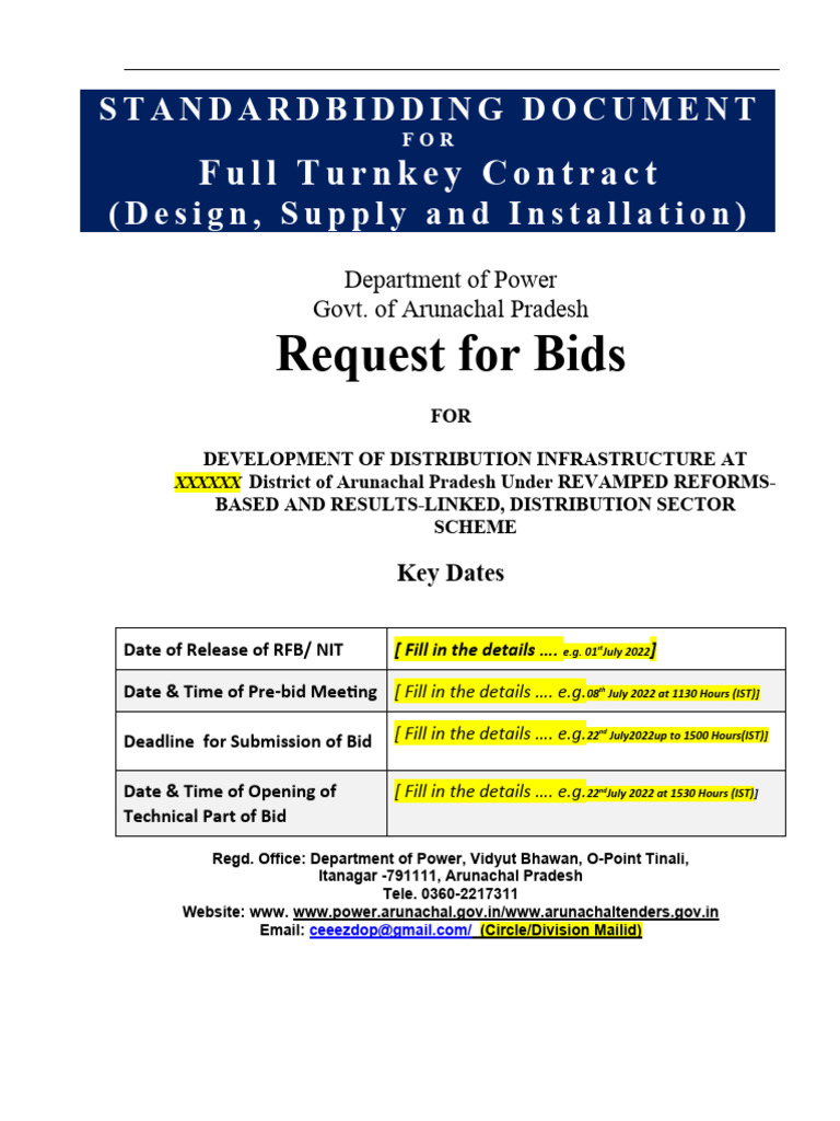 Part-1 RFB (Sample Format) | PDF | Joint Venture | Ownership