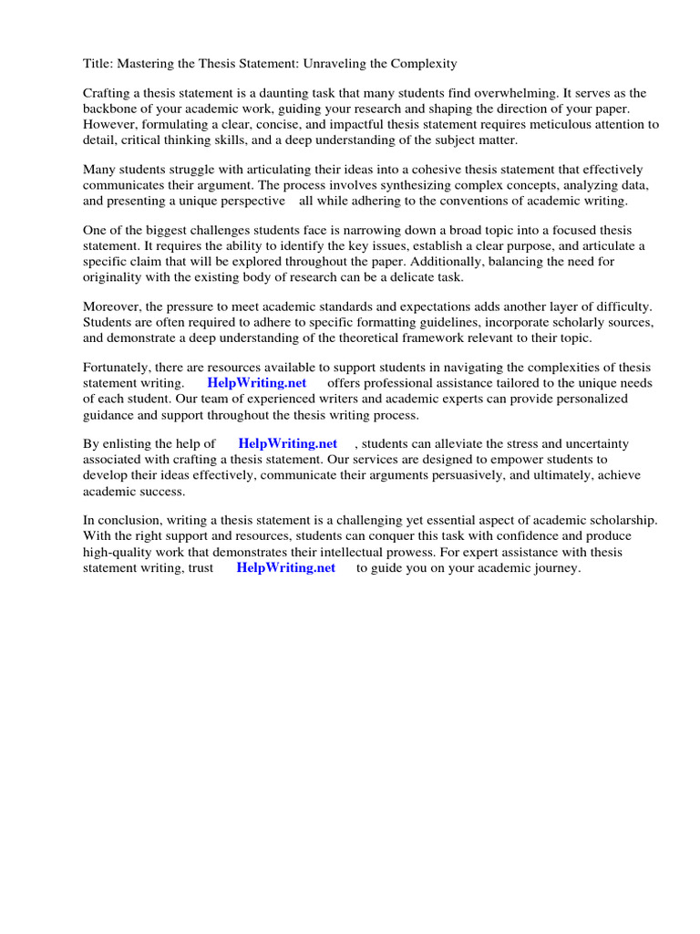 Thesis Statement Worksheet by Nancy Armstrong Answers | PDF | Essays | Thesis