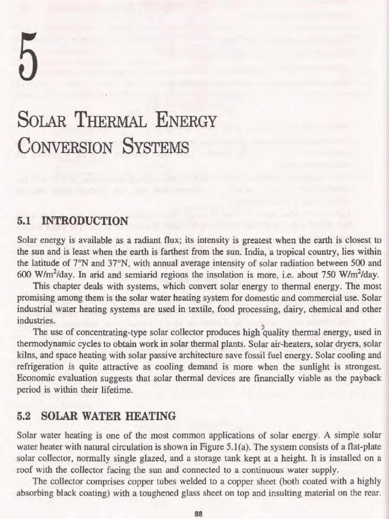 Chapter 5-SOLAR THERMAL ENERGY CONVERSION SYSTEMS | PDF