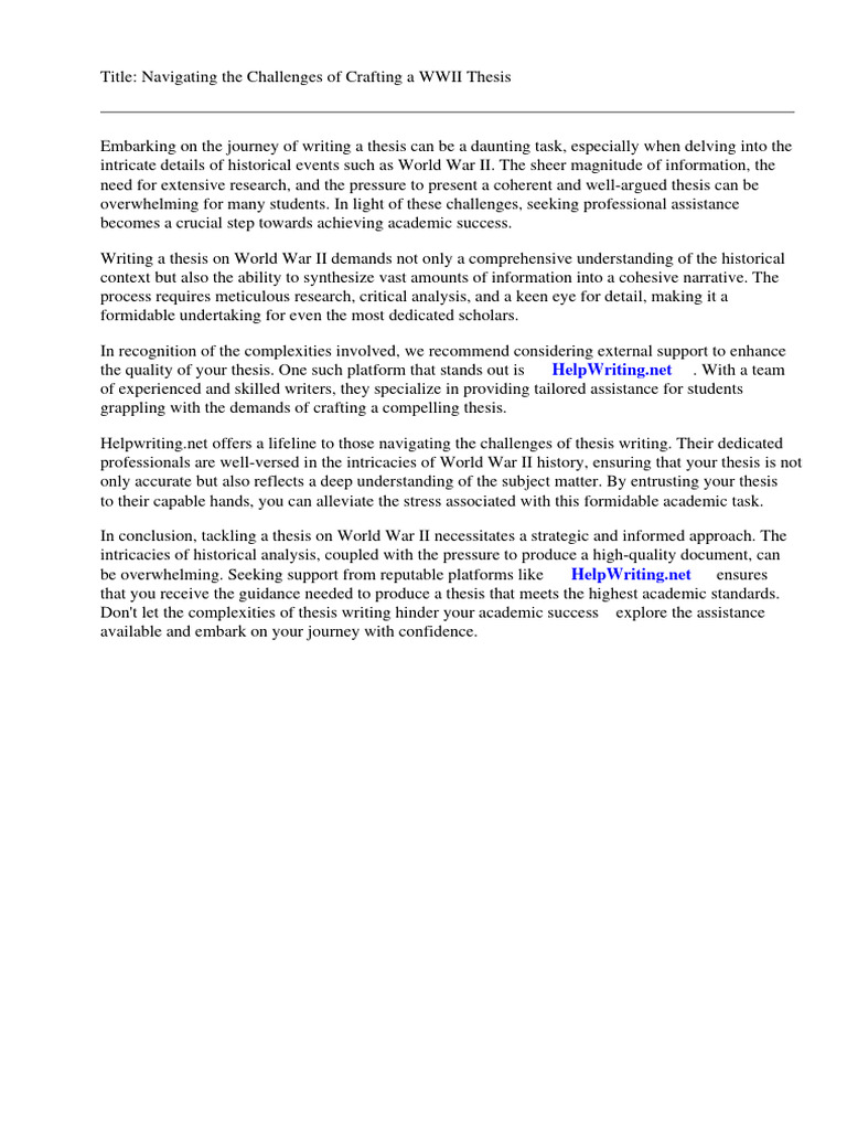 Thesis Ww2 | PDF | Soviet Union | World Politics