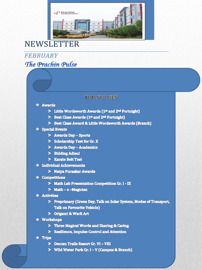 PGS February News Letter | PDF | Psychological Resilience | Transport