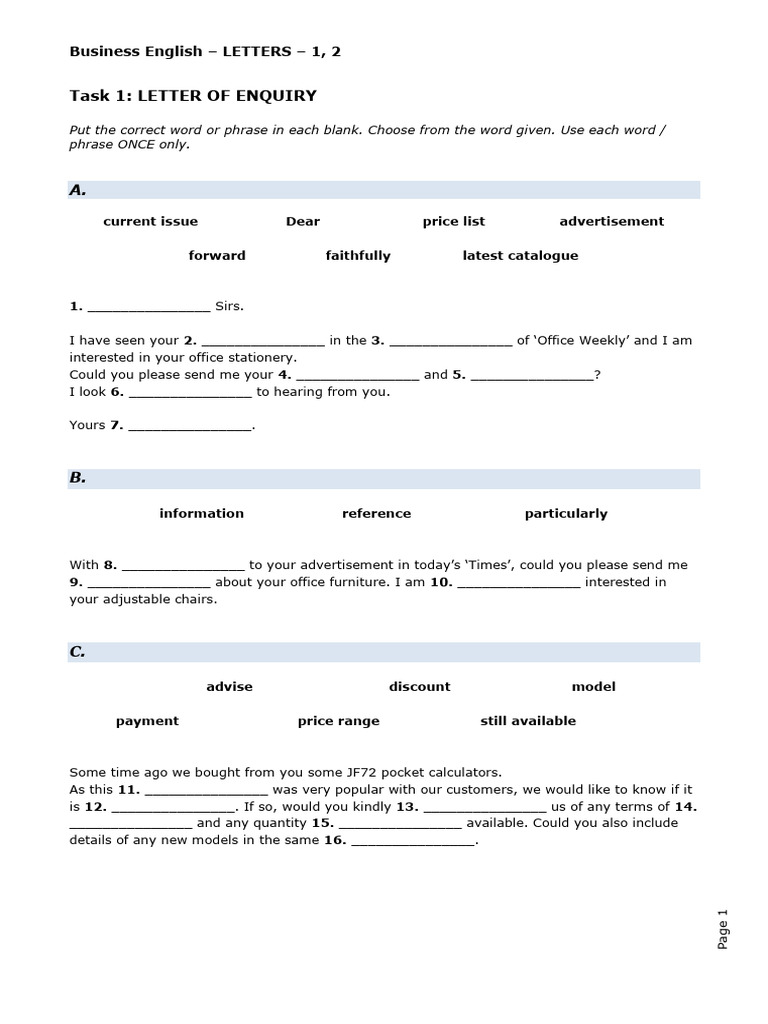 Business English Letter Writing Exercises | PDF | Marketing | Business