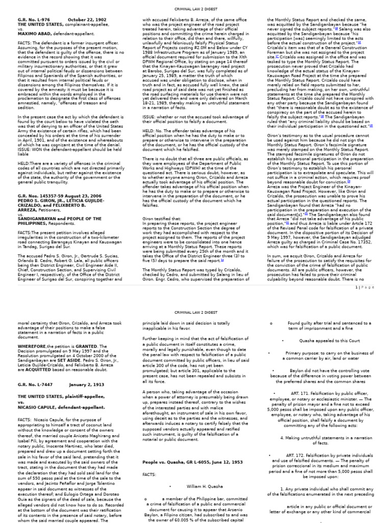 US VS CAPULE Case Digest | PDF | Falsifiability | Government