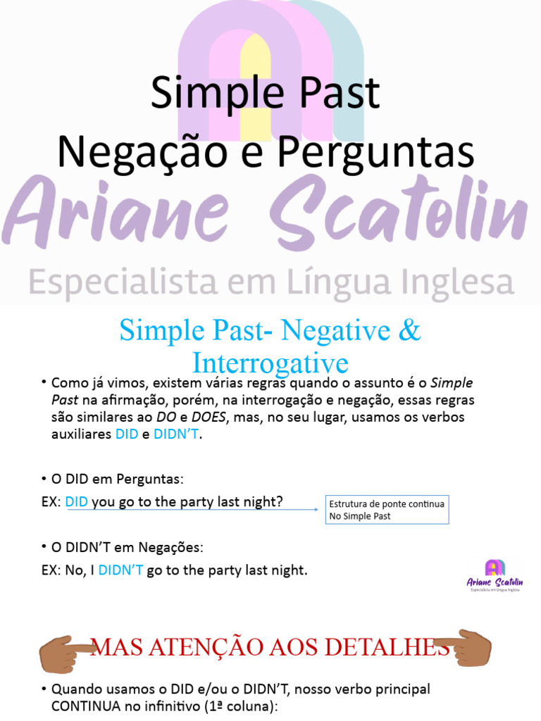 Simple Past: Negatives & Questions | PDF | Linguistics | Grammar