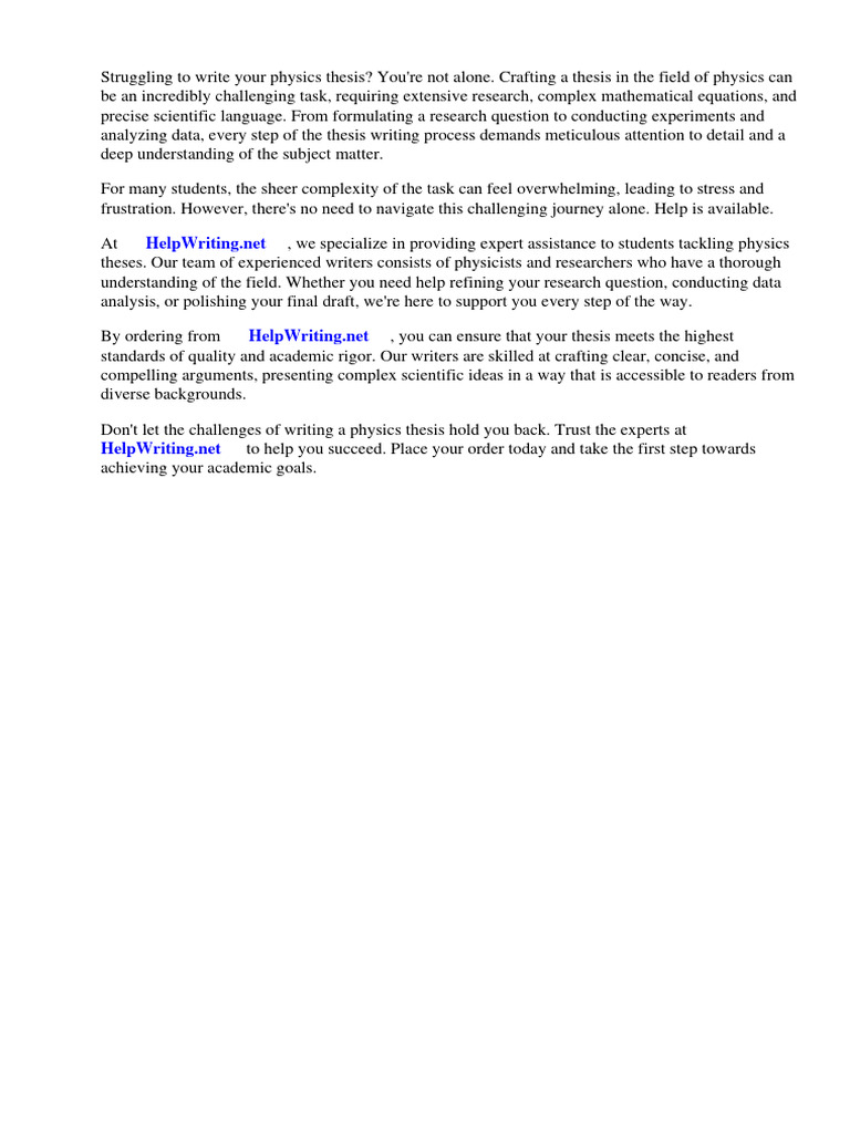 Physics Thesis | PDF | Physics | Thesis