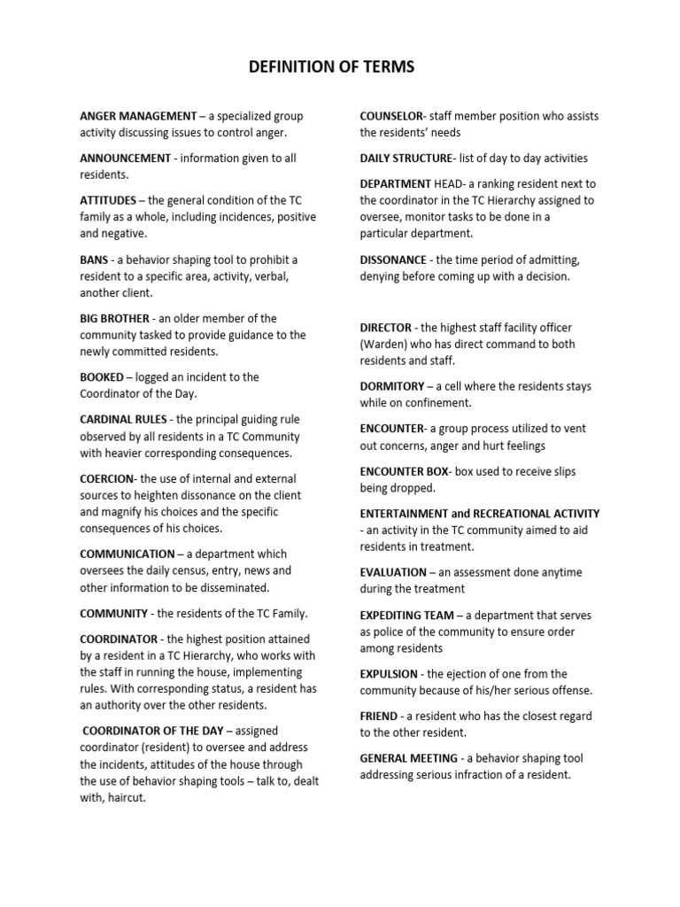 Definition of Terms - CA3 | PDF | Anger | Psychological Concepts