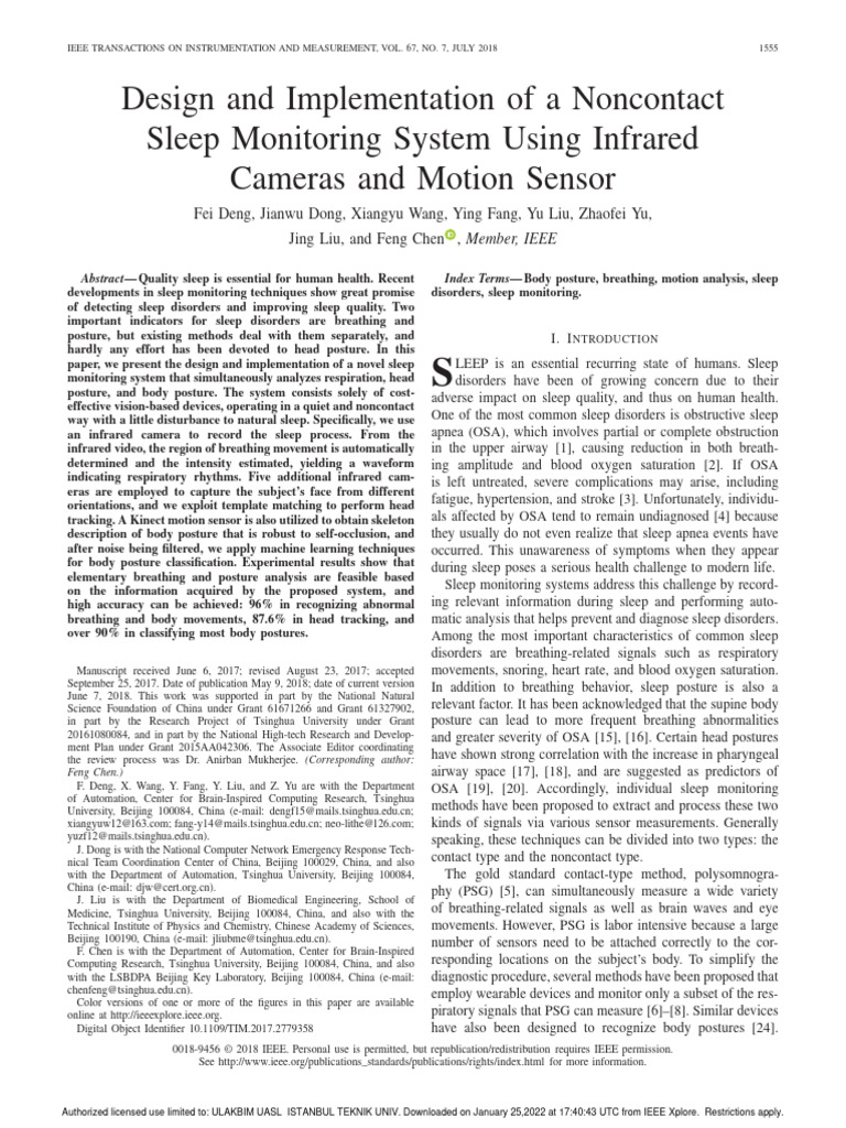 Design And Implementation Of A Noncontact Sleep Monitoring System Using