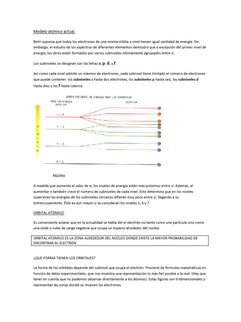 Modelo atómico actual pdf | PDF