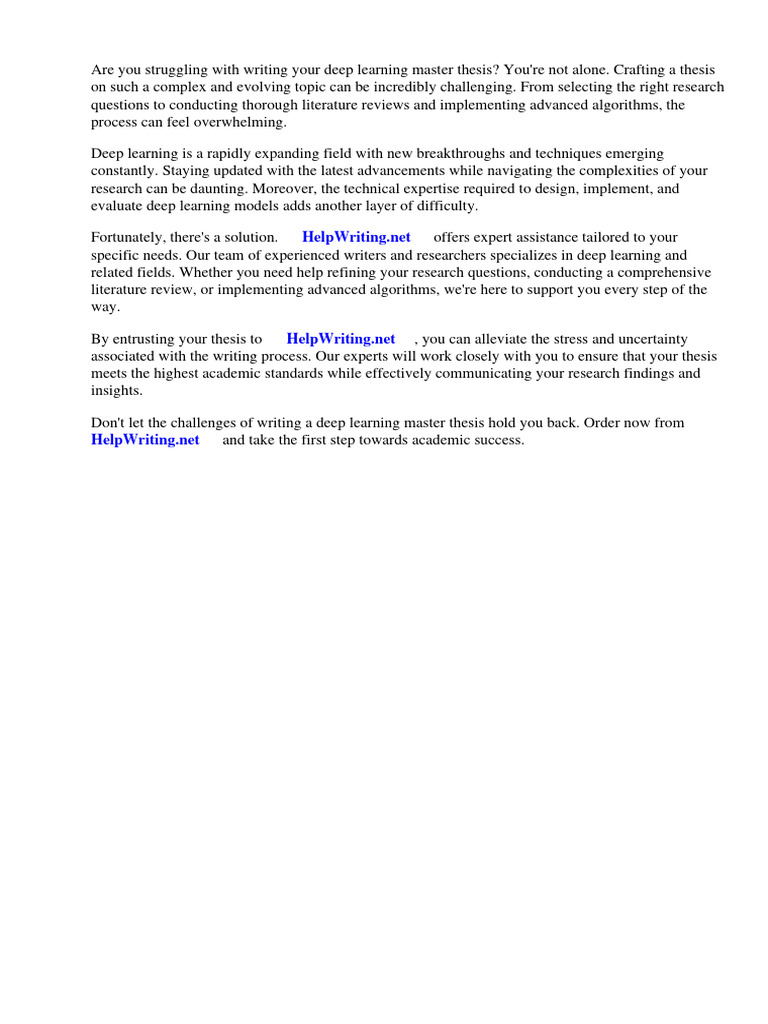 Deep Learning Master Thesis | PDF | Deep Learning | Artificial Neural ...