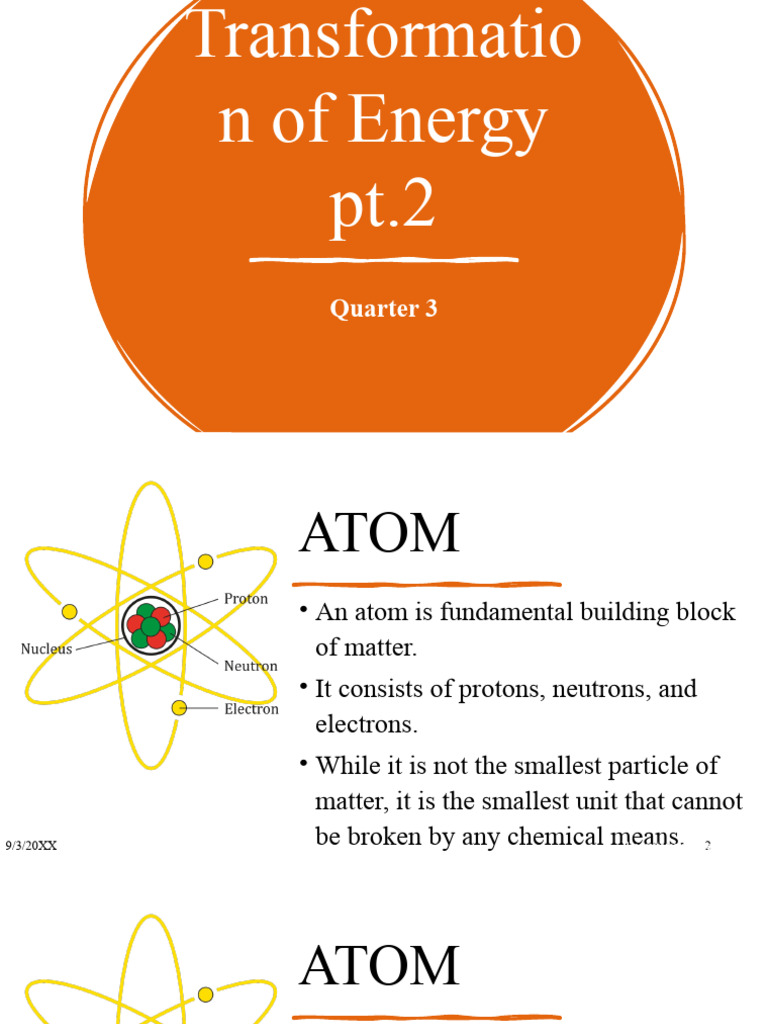 Transformation of Energy 2 | PDF | Electron | Atoms