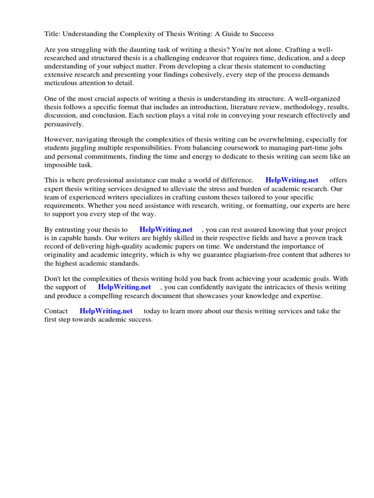 Thesis Structure Example | Download Free PDF | Thesis | Essays