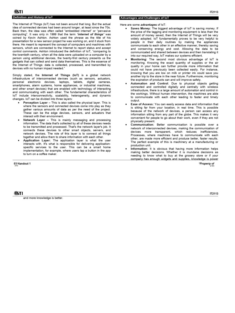 04 Handout 1 | PDF | Internet Of Things | Computer Network