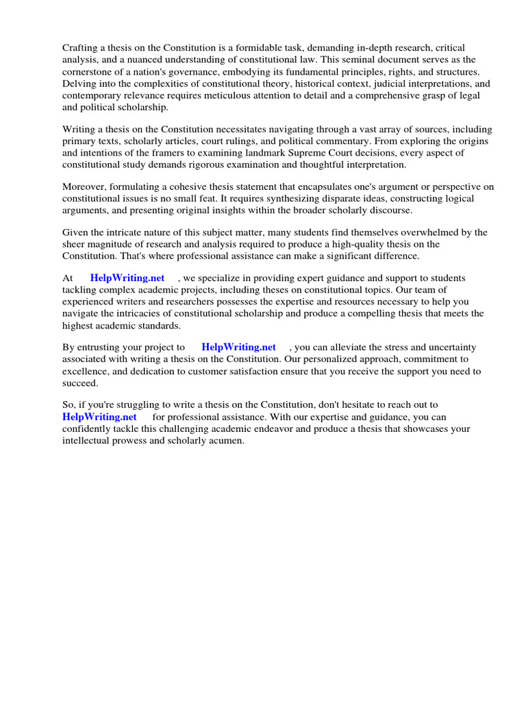 Thesis Writing on the Constitution Guide | PDF | Essays | Thesis