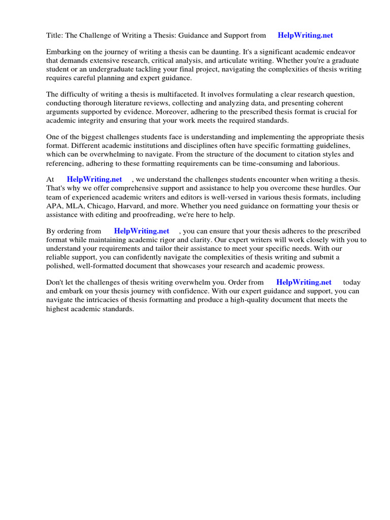 Thesis Format Example | PDF | Thesis | Essays