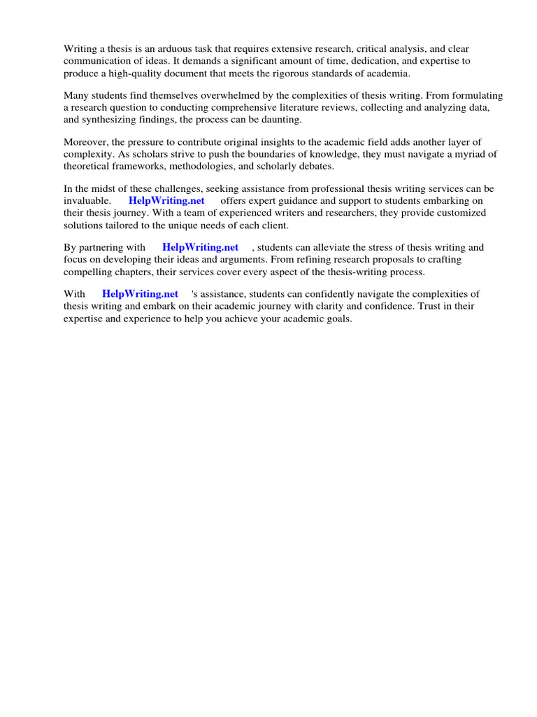 Expert Thesis Writing Assistance | PDF | Thesis | Doctor Of Philosophy