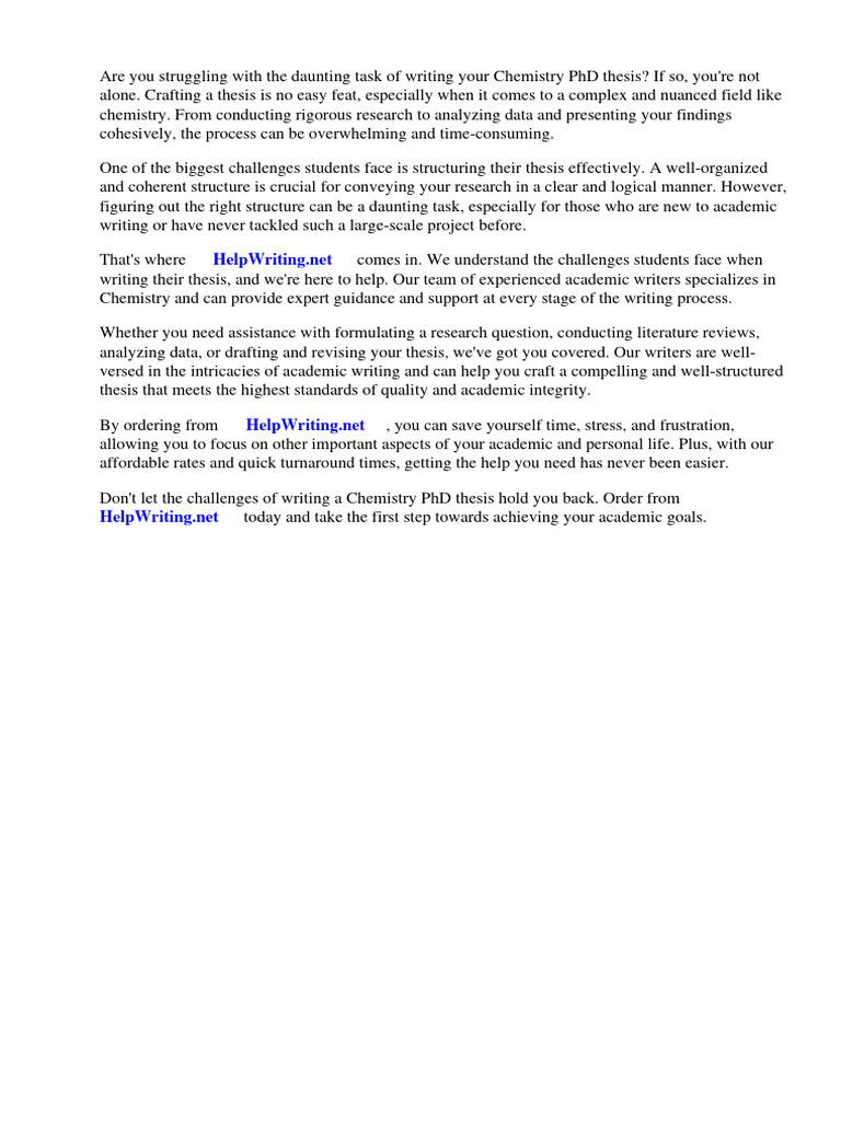 Chemistry Phd Thesis Structure Download Free Pdf Methodology Thesis