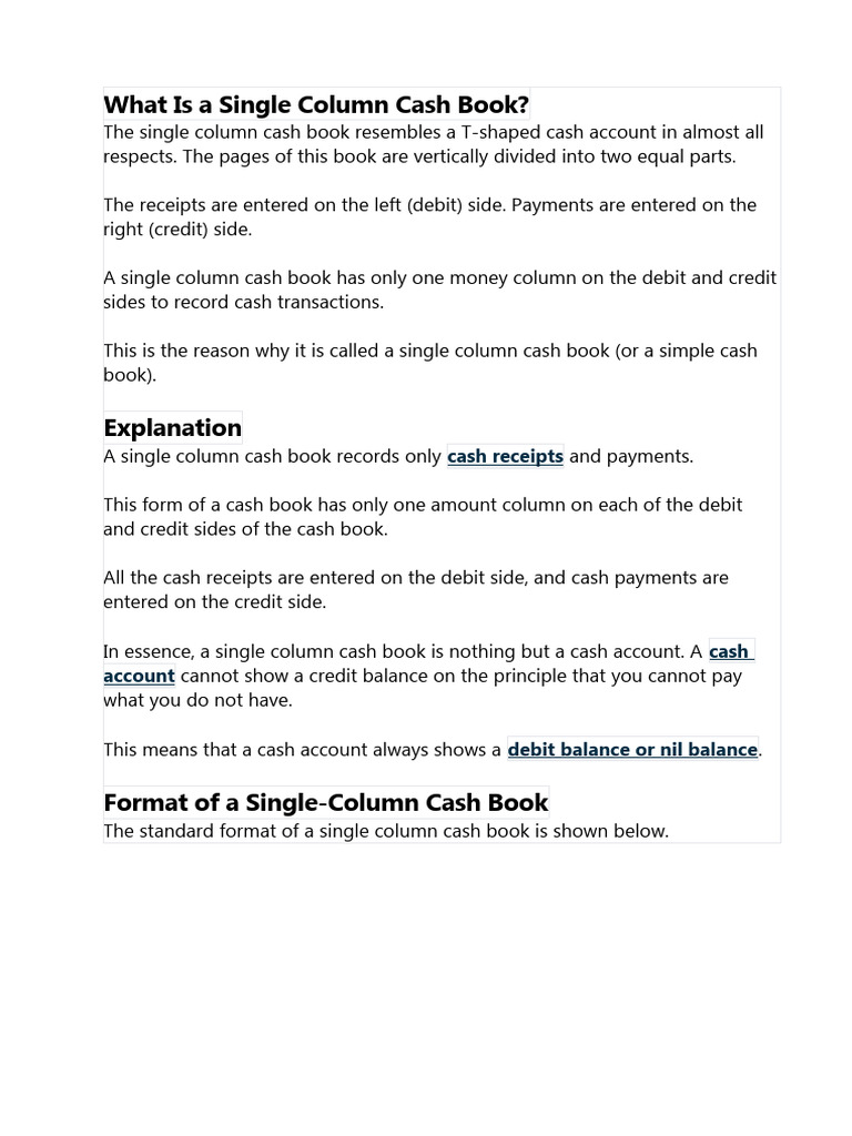 Cash Book Notes Examples | Download Free PDF | Debits And Credits | Cash