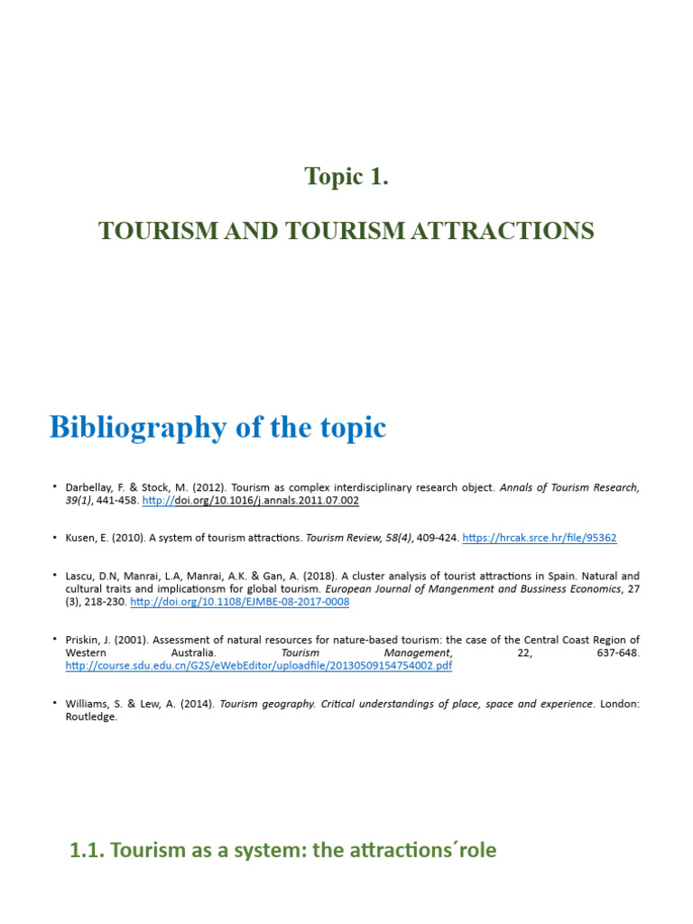 Understanding Tourism Attractions | PDF | Tourism | Systems Theory
