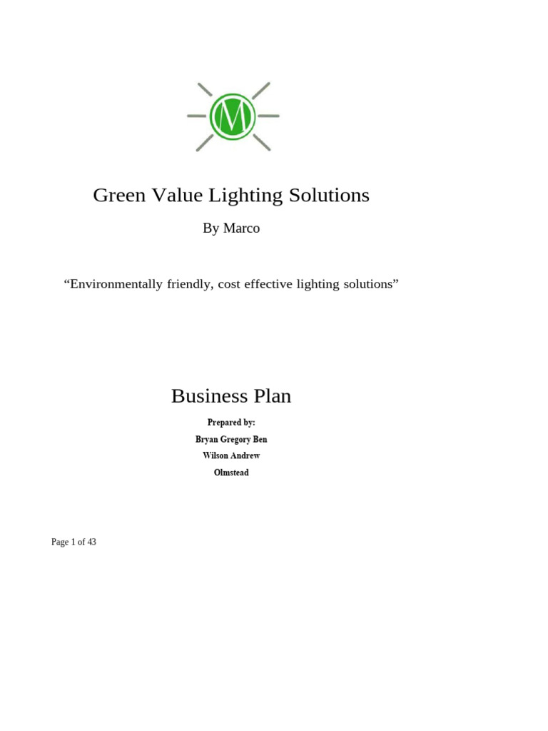 Marco OH Lighting-Business Plan | Download Free PDF | Light Emitting ...