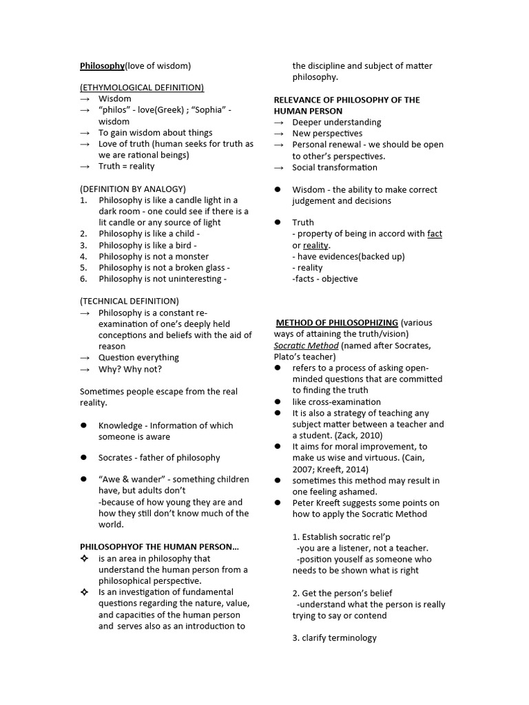 Philosophy Reviewer | PDF | Dialectic | Wisdom