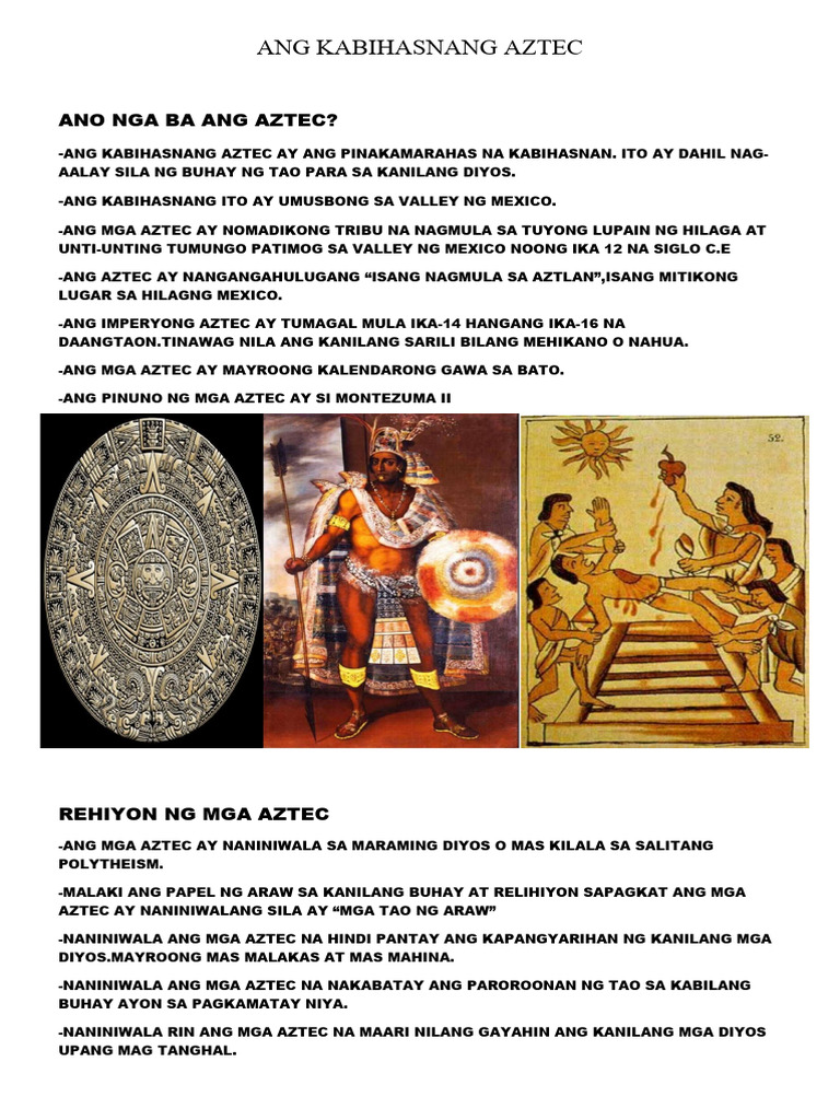 Ang Kabihasnang Aztec | PDF