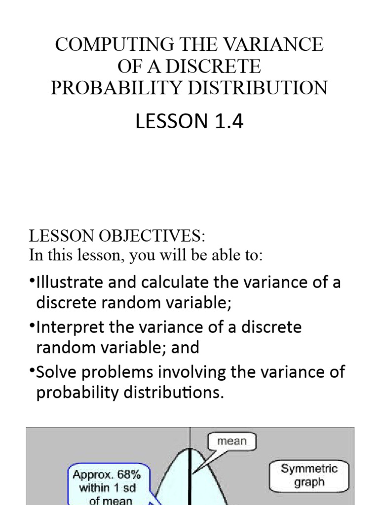 Computing the Variance of a Discrete Probability Distribution | PDF | Variance | Expected Value