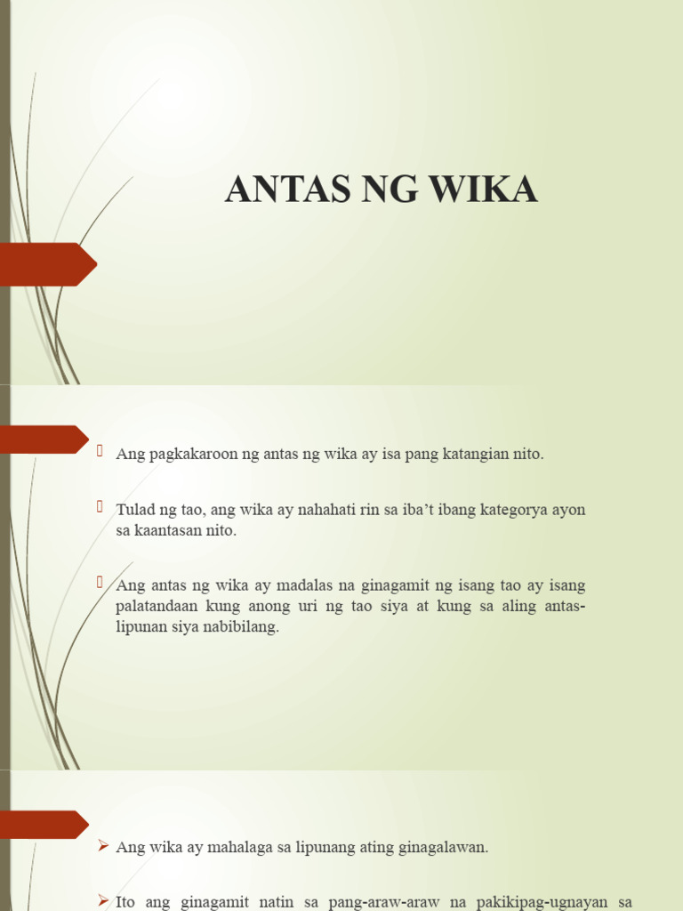 Aralin 4 Antas NG Wika | PDF