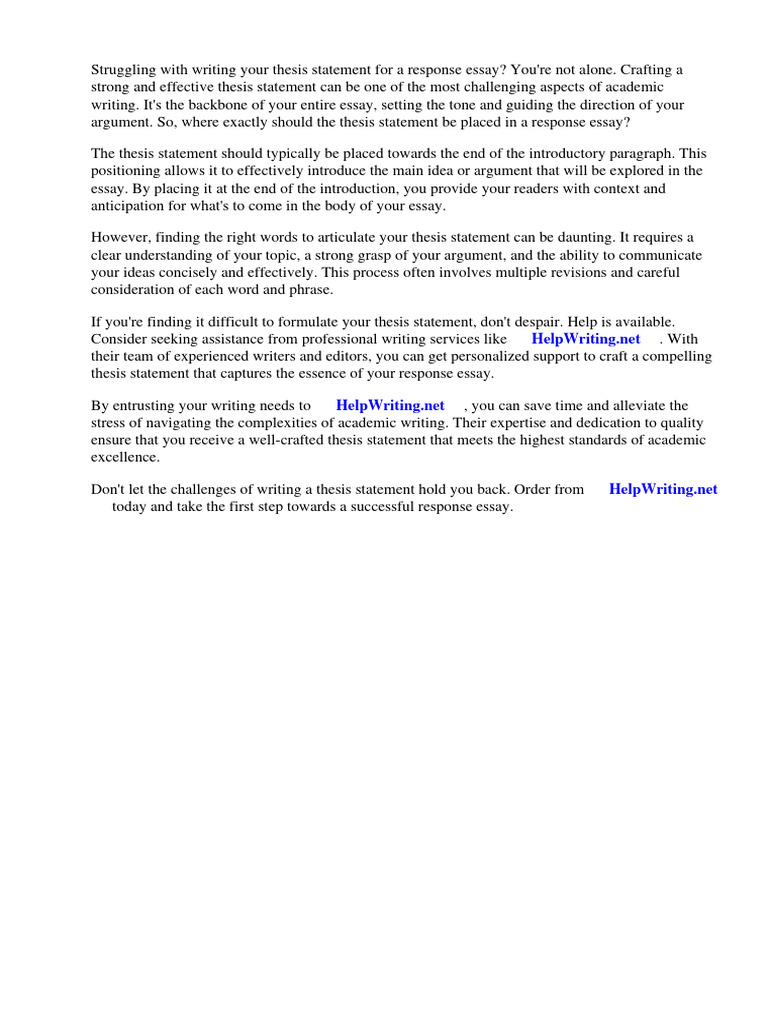 Crafting a Strong Thesis Statement | PDF | Essays | Thesis