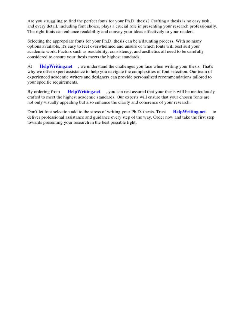 Fonts For PHD Thesis | PDF | Thesis | Typefaces