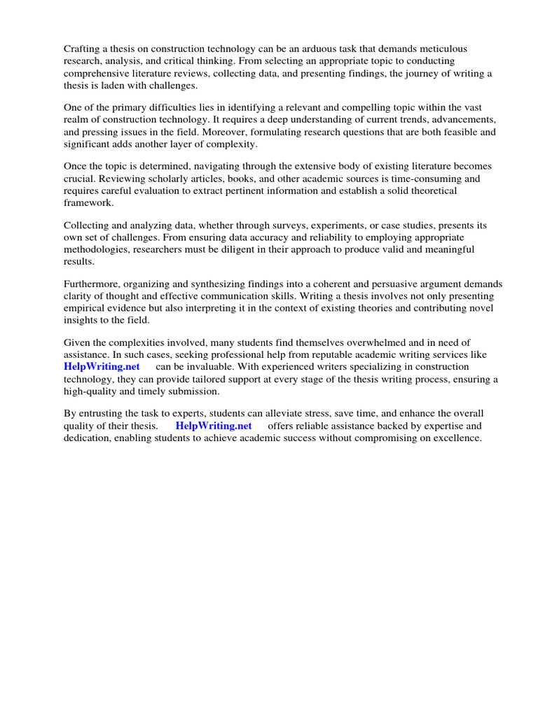 Thesis Topics Construction Technology | PDF | Thesis | Corporate Social Responsibility