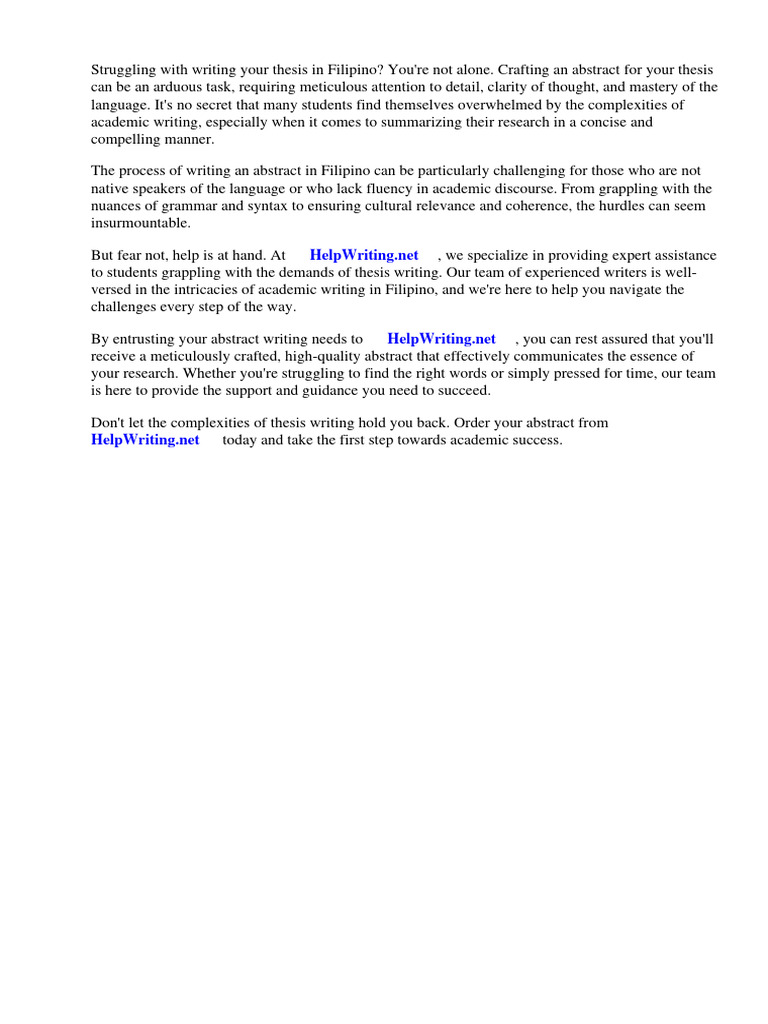 Abstrak NG Isang Thesis Sa Filipino | PDF | Tagalog Language | Thesis