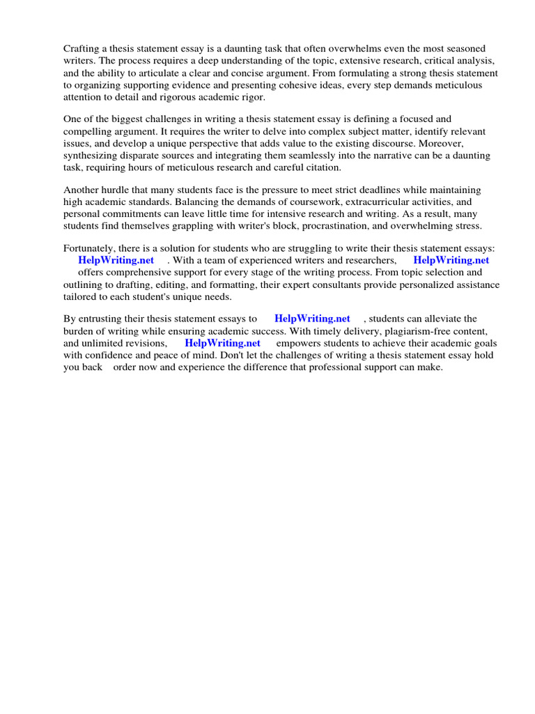 How To Make A Thesis Statement Essay | PDF | Essays | Thesis