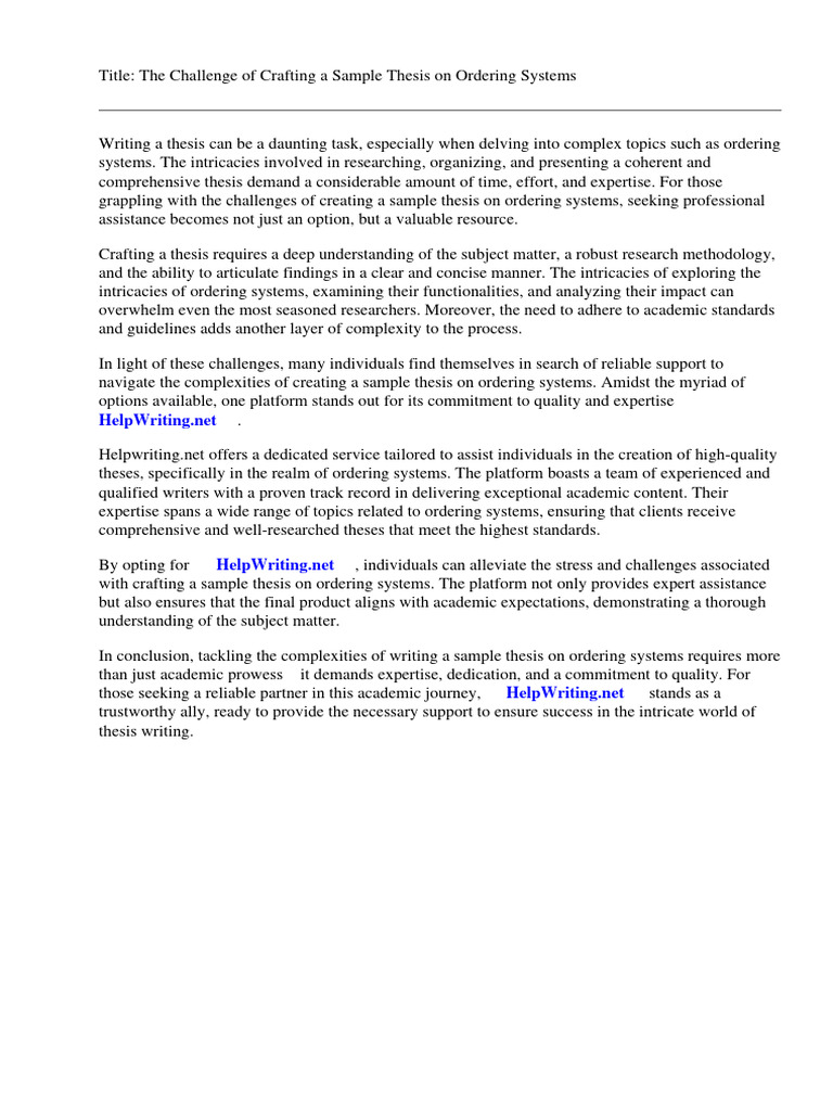 Sample Thesis Of Ordering System Pdf Databases Information
