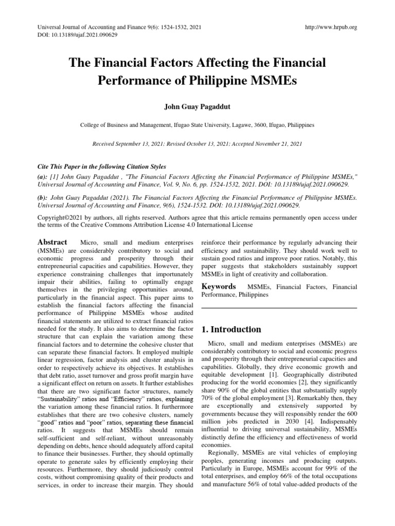 The Financial Factors Affecting The Fina | PDF | Linear Regression ...