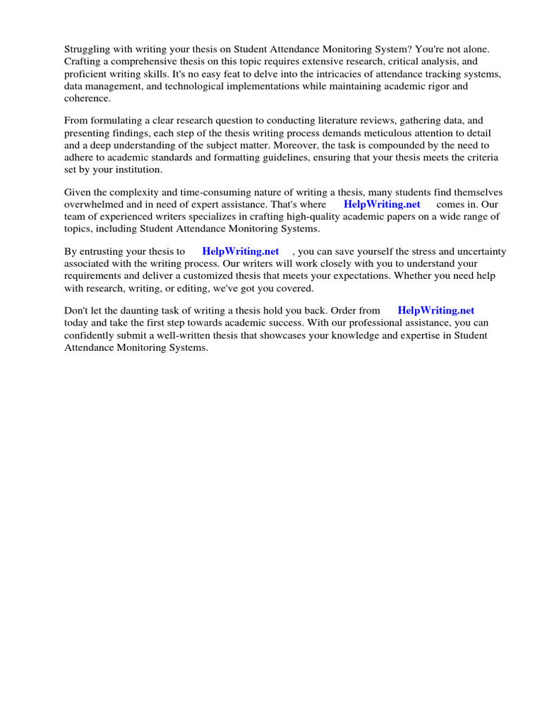 Thesis Student Attendance Monitoring System | PDF | Usability | Databases