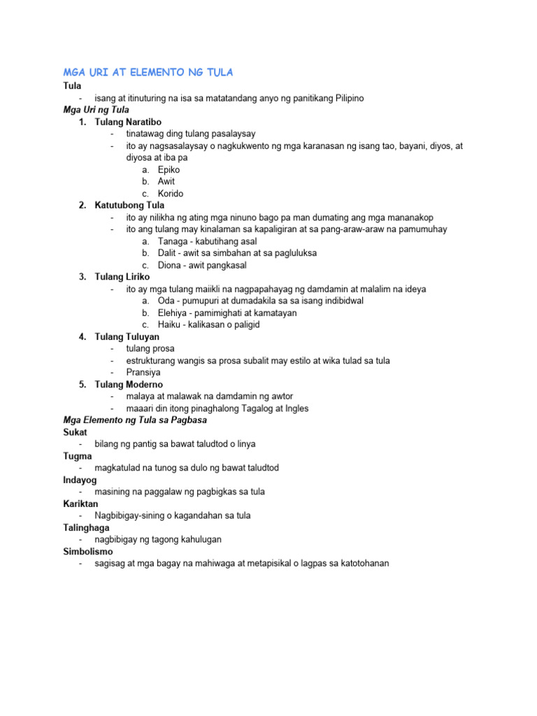 Filipino Reviewer 3qa | PDF