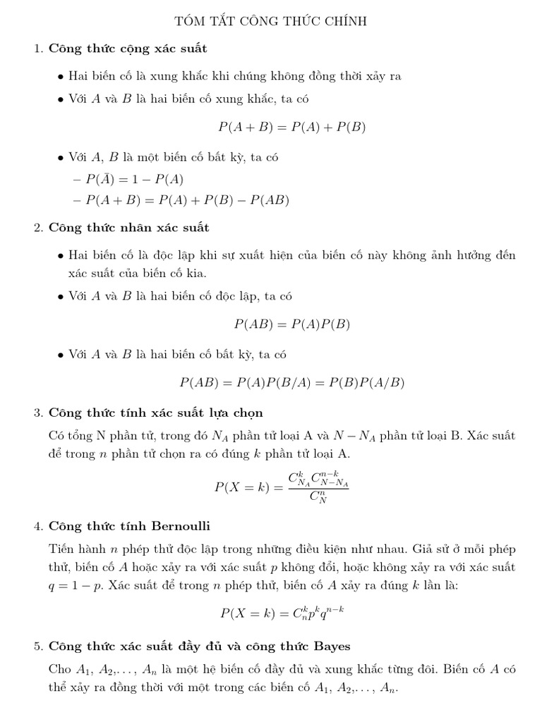 Cong Thuc | PDF