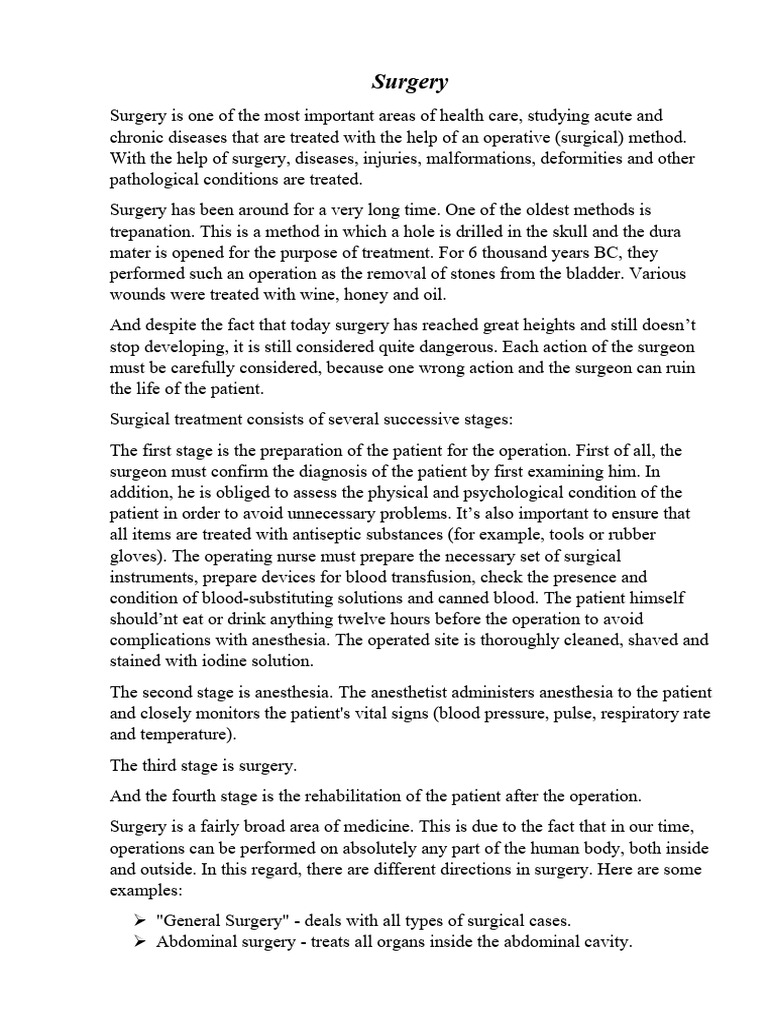 Surgery | Download Free PDF | Surgery | Anesthesia