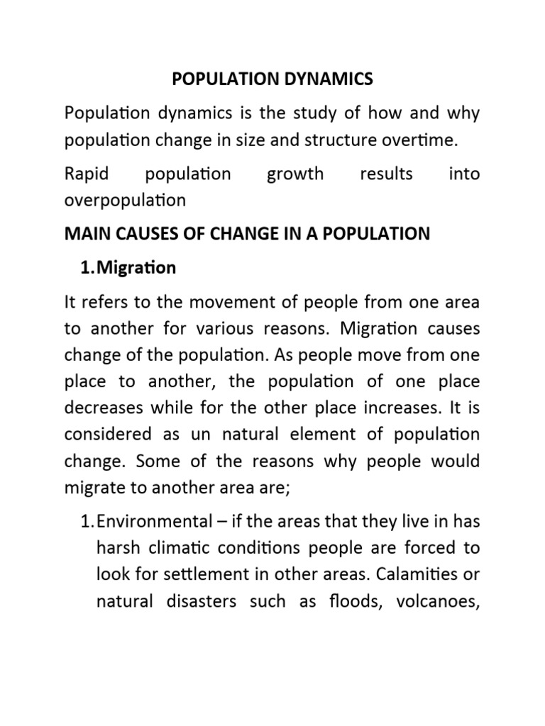 1.1 New POPULATION DYNAMICS | PDF | Cost Of Living | Total Fertility Rate