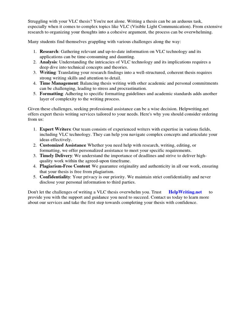 VLC Thesis | PDF | Learning | Information