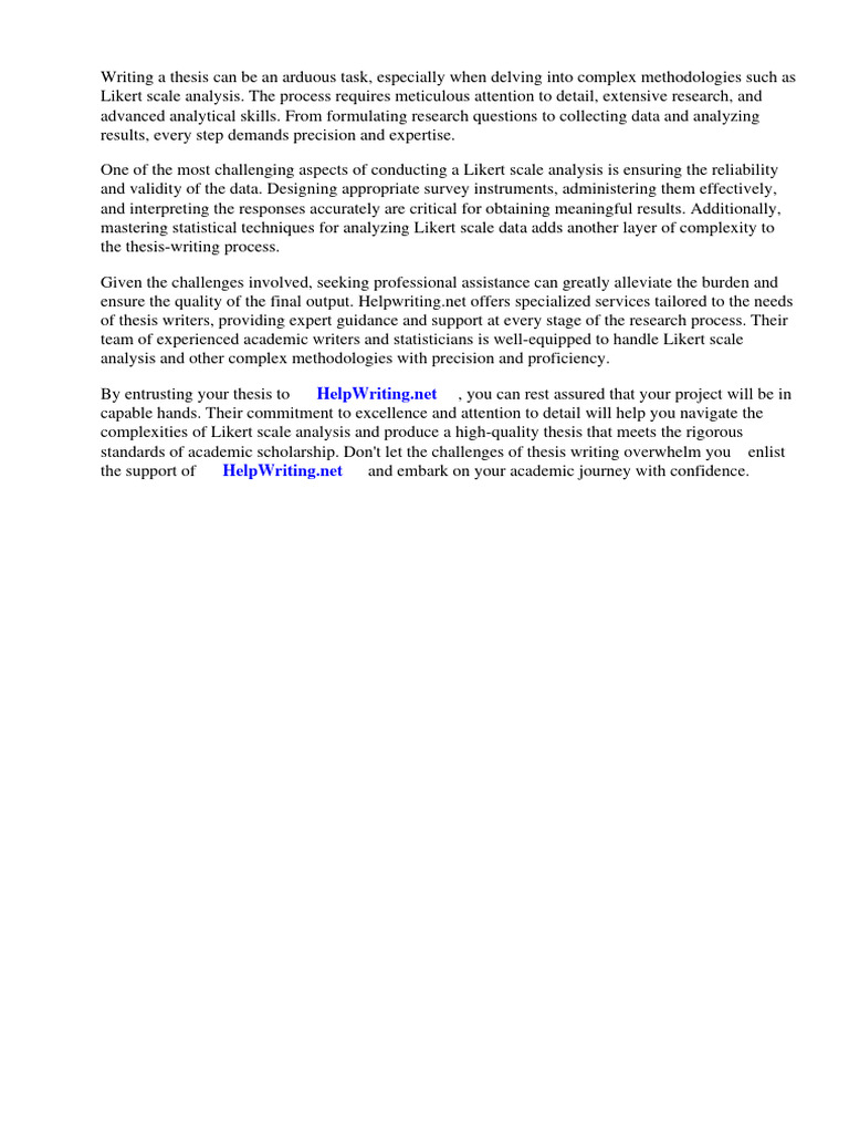 Likert Scale Analysis Thesis | PDF | Likert Scale | Survey Methodology