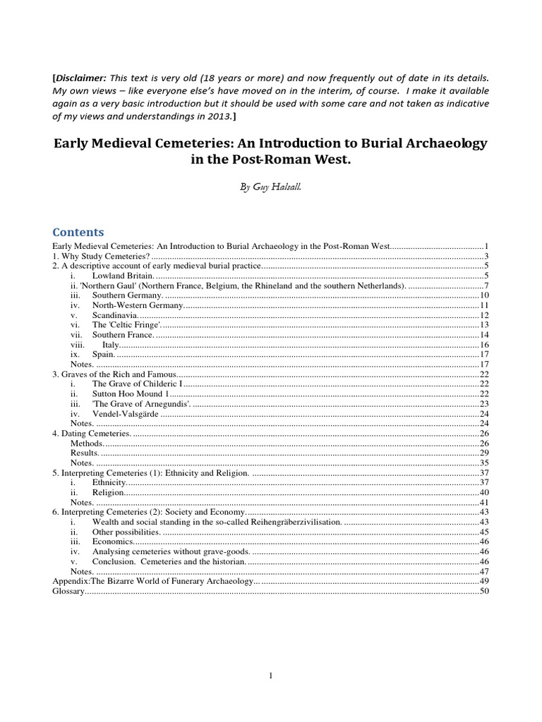 Medieval Burial Archaeology Guide | PDF | Burial | Cremation