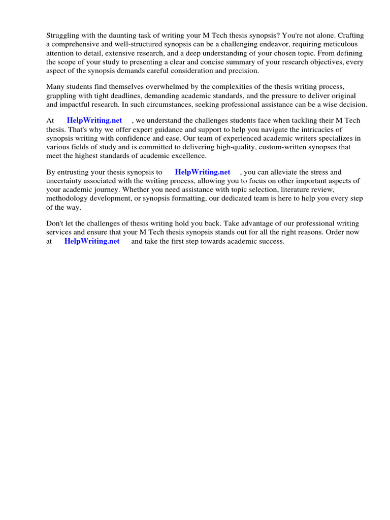 Synopsis Format For M Tech Thesis RGPV | PDF | Thesis | Doctor Of Philosophy