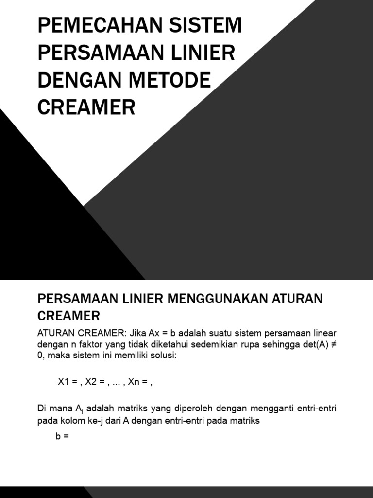 Metode Cramer untuk Sistem Persamaan | PDF | Komputer