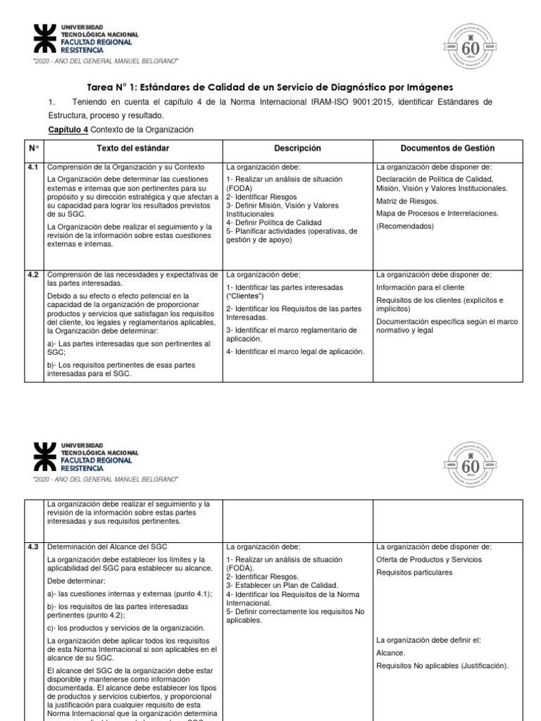 Tarea #2 - Unidad Temática 2 Ejemplo IRAM-ISO 9001 | Descargar gratis PDF | Business