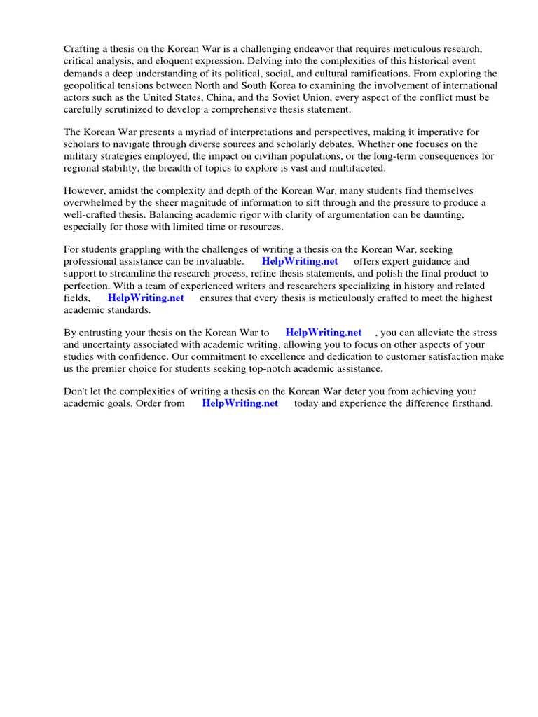 Korean War Thesis Statements | PDF | Korean War | World Politics