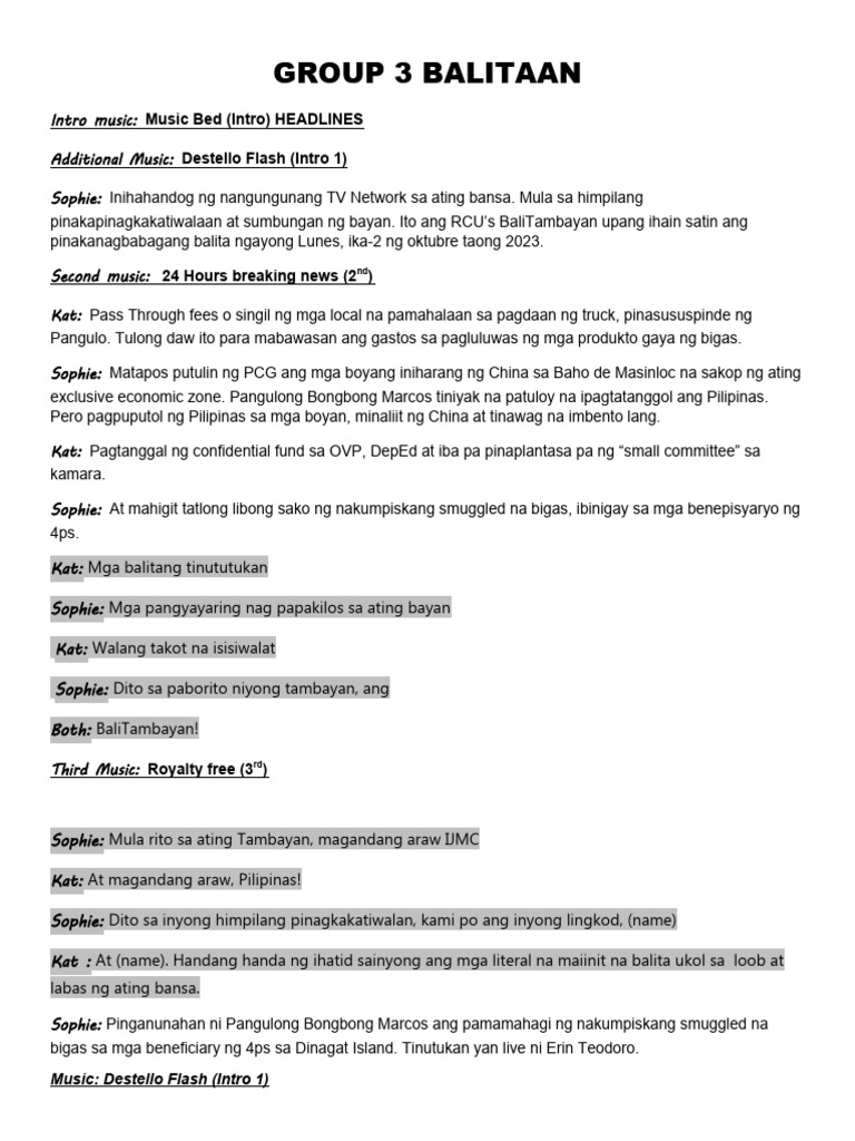 Group 3 Balitaan | PDF
