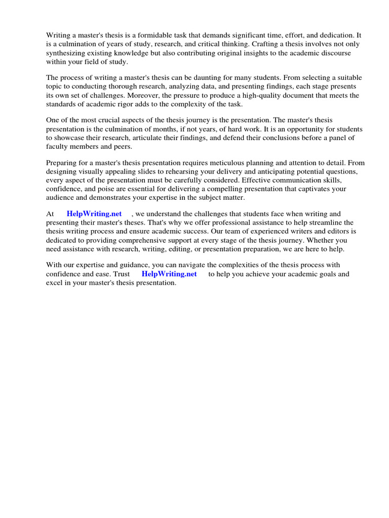 How To Do A Master Thesis Presentation | PDF | Thesis | Microsoft Power ...