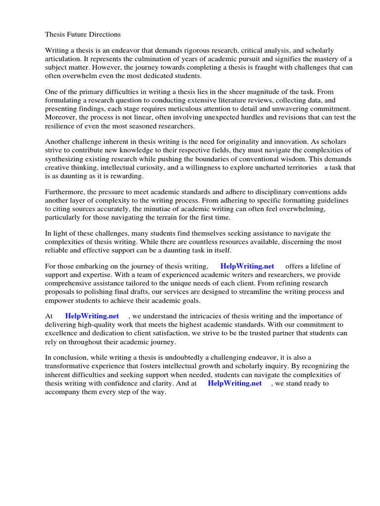 Thesis Future Directions | PDF | Decision Making | Disability